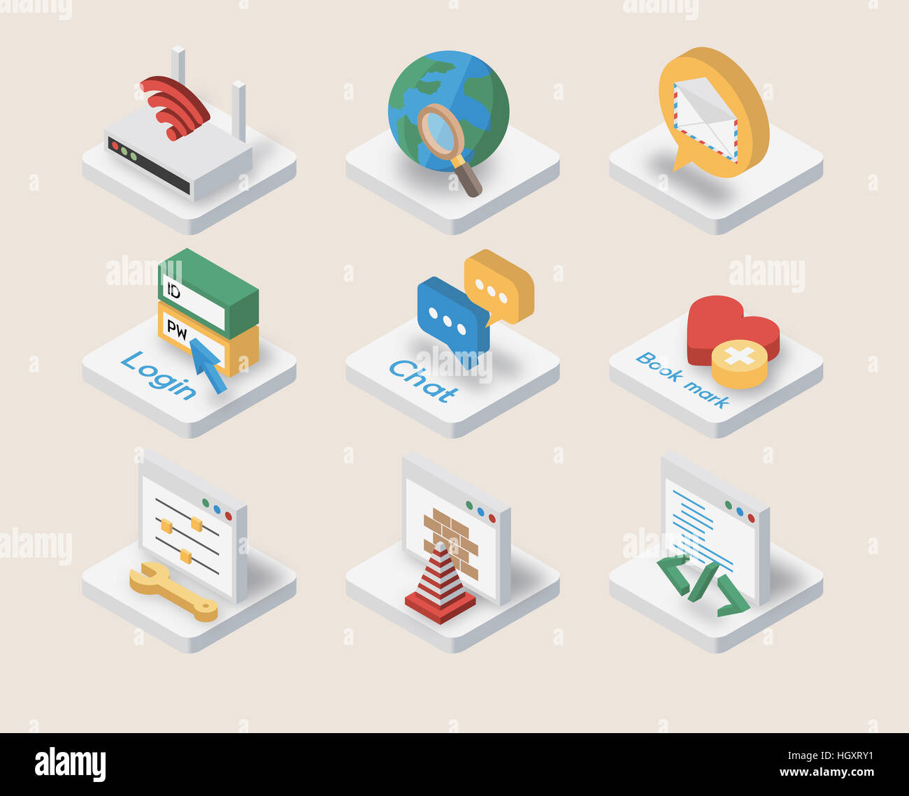 Various icons related to mobile communication Stock Photo - Alamy
