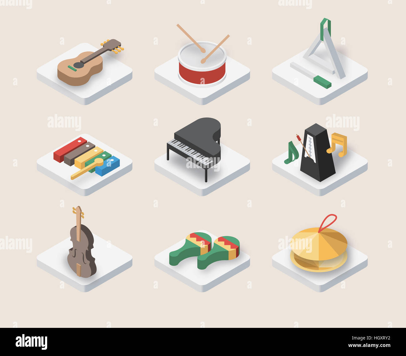 Icons related music hi-res stock photography and images - Alamy