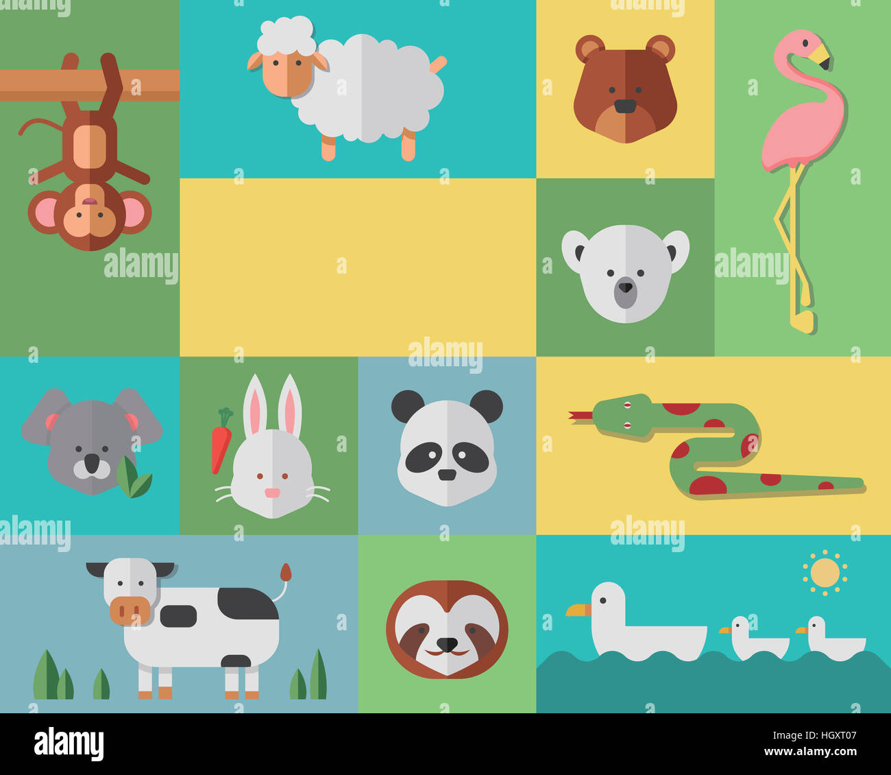 Icons of various animals Stock Photo - Alamy