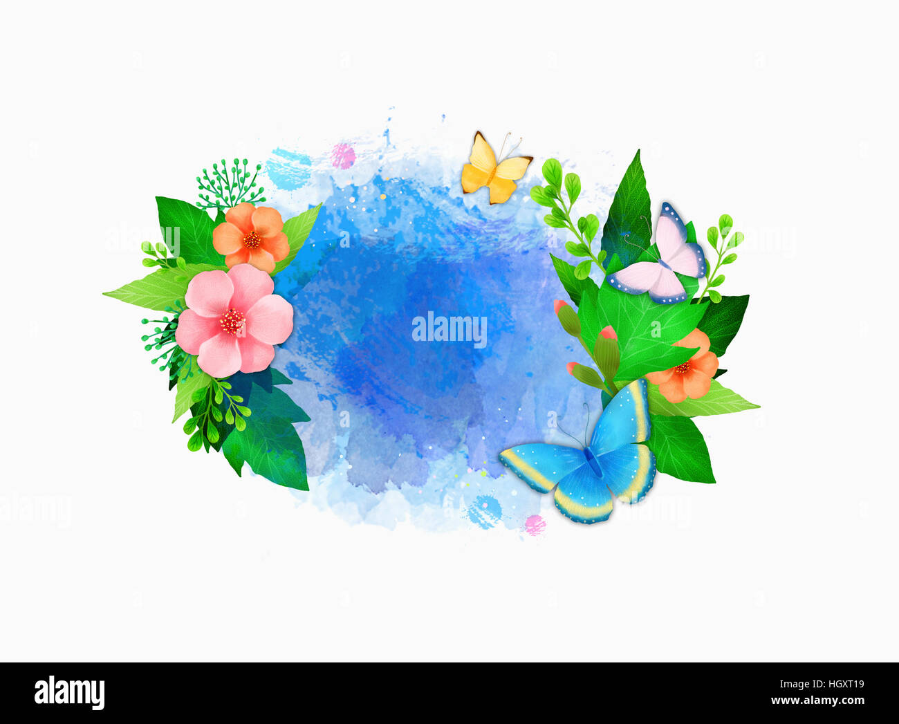 Brushstroke flowers Cut Out Stock Images & Pictures - Alamy