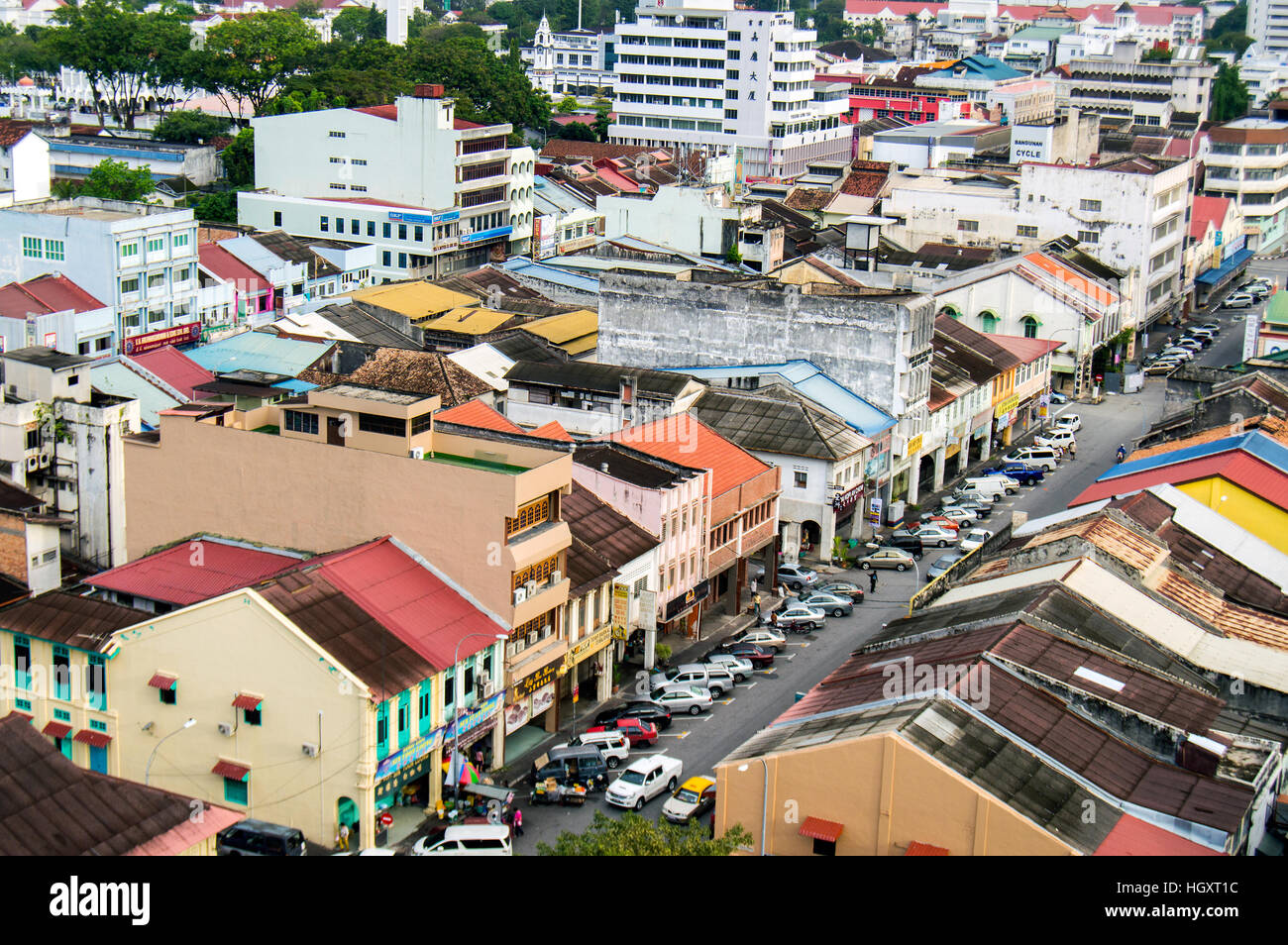 Aerial view of old town looking west, Ipoh, Perak, Malaysia Stock Photo ...