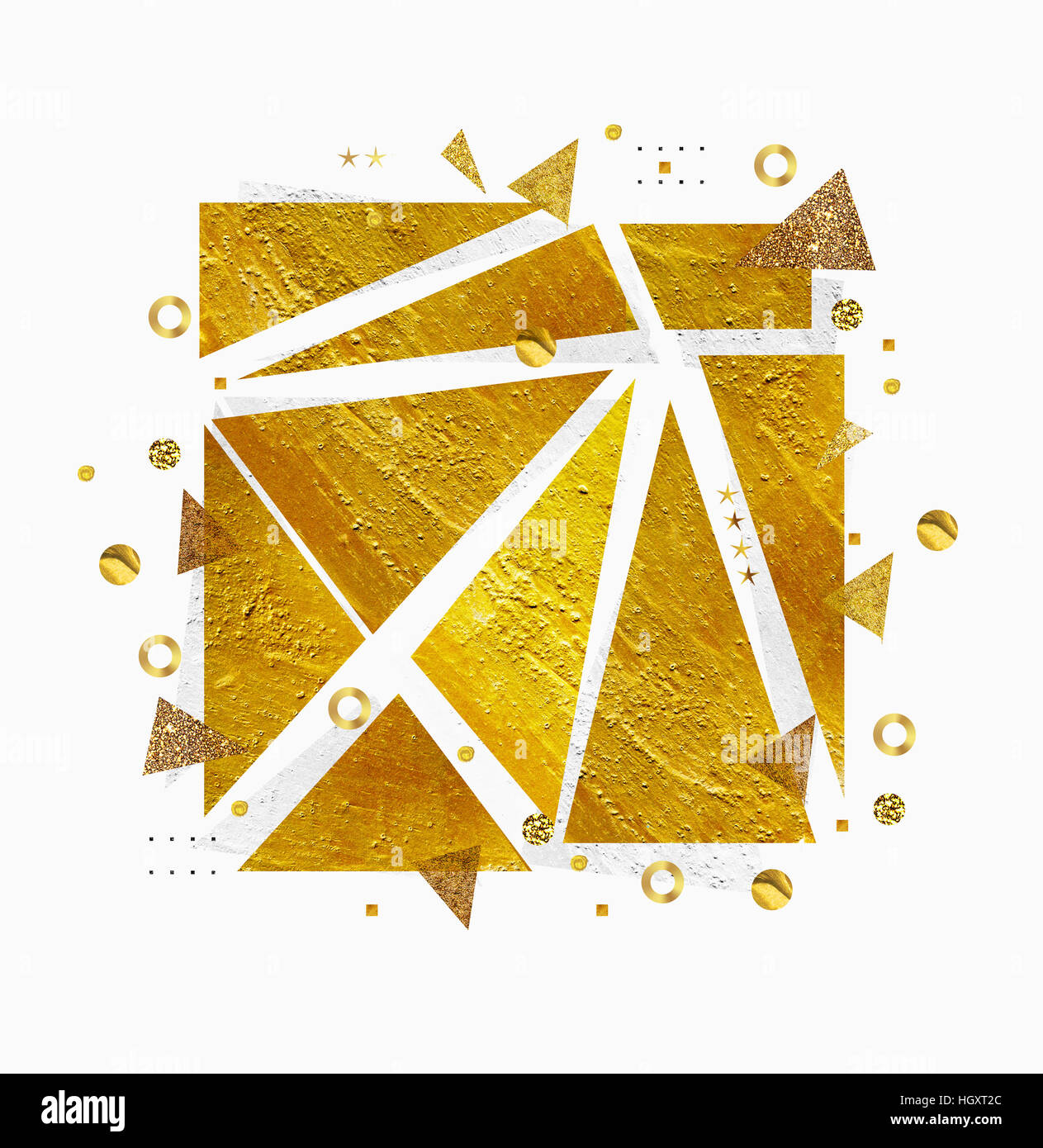 Pieces of gold triangles Stock Photo - Alamy