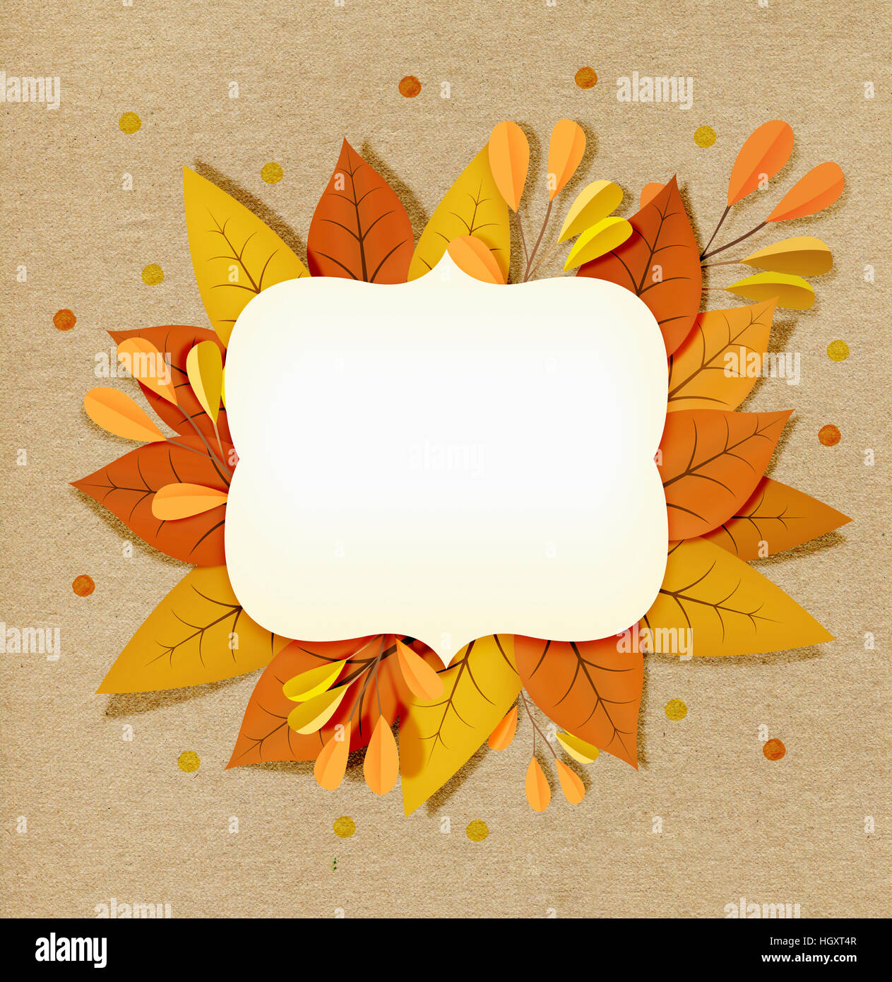 Frame with autumn leaves Stock Photo - Alamy