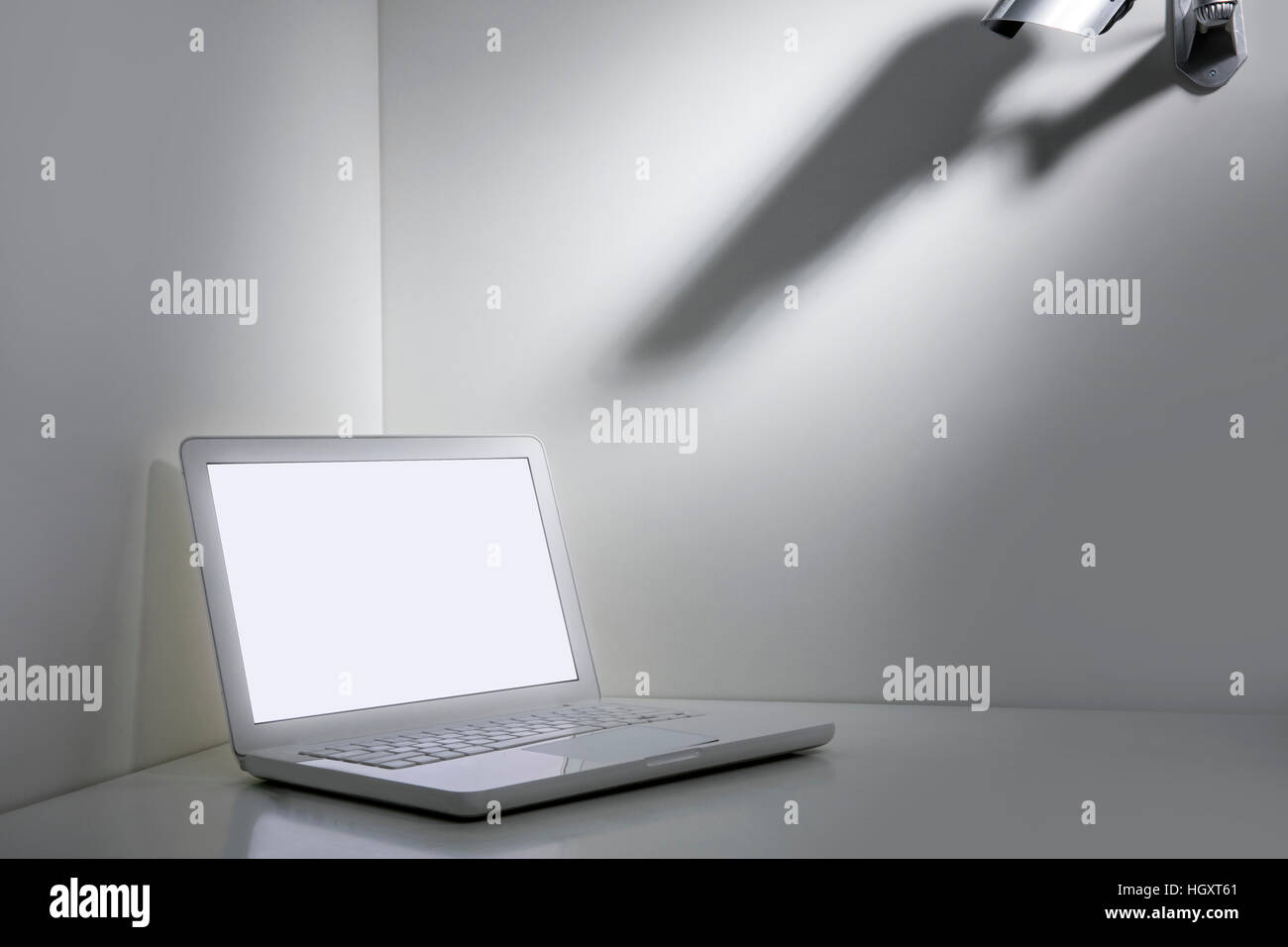 Notebook computer and surveillance camera Stock Photo - Alamy