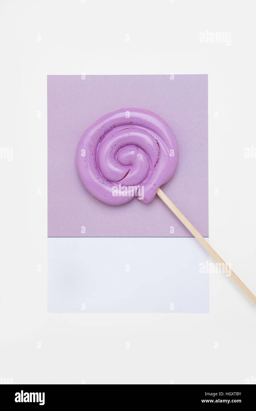 Pastel purple lollipop Stock Photo - Alamy