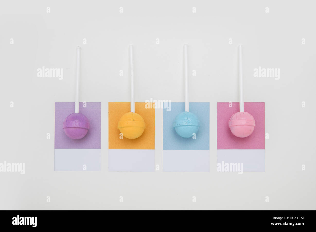Lollipops on various color codes Stock Photo - Alamy