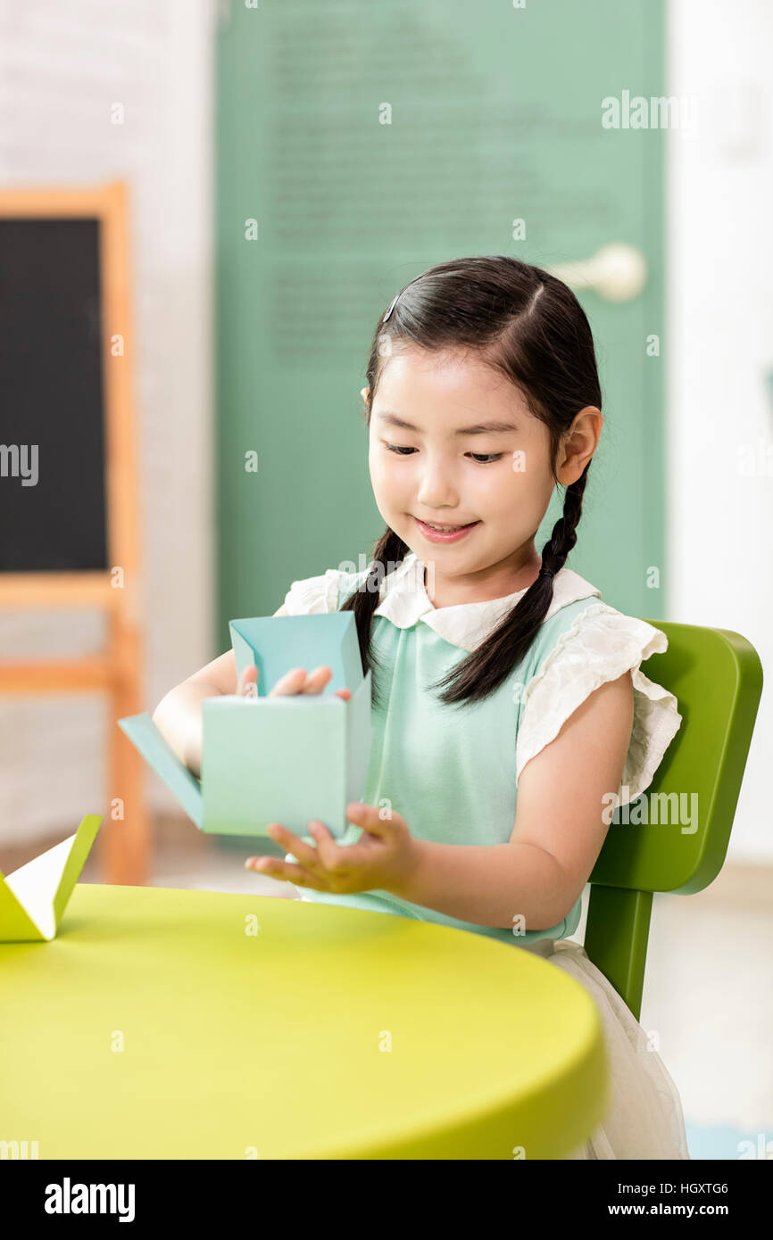 Smiling kindergarten girl Stock Photo - Alamy
