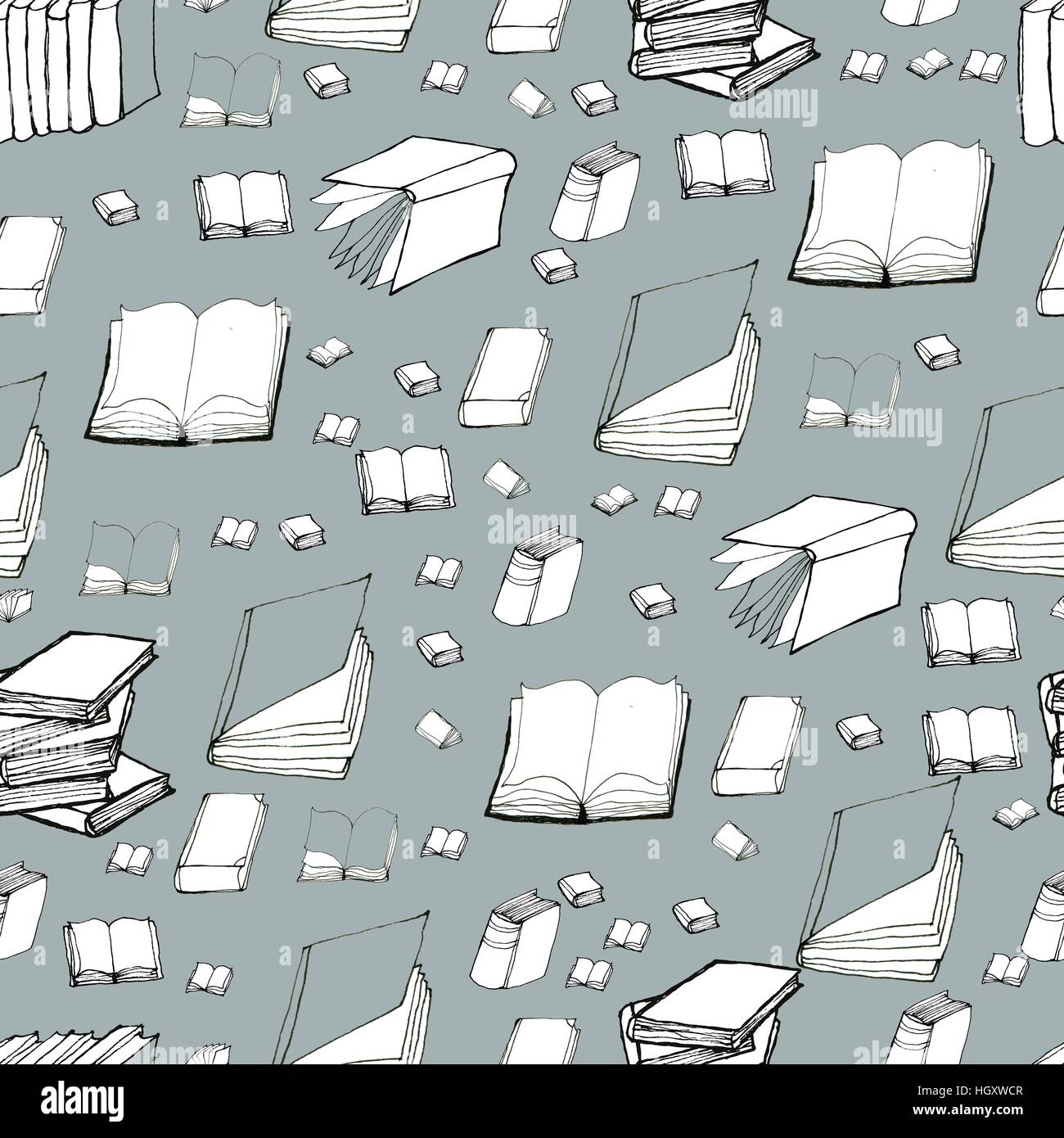 Seamless pattern with books Stock Vector Image & Art - Alamy