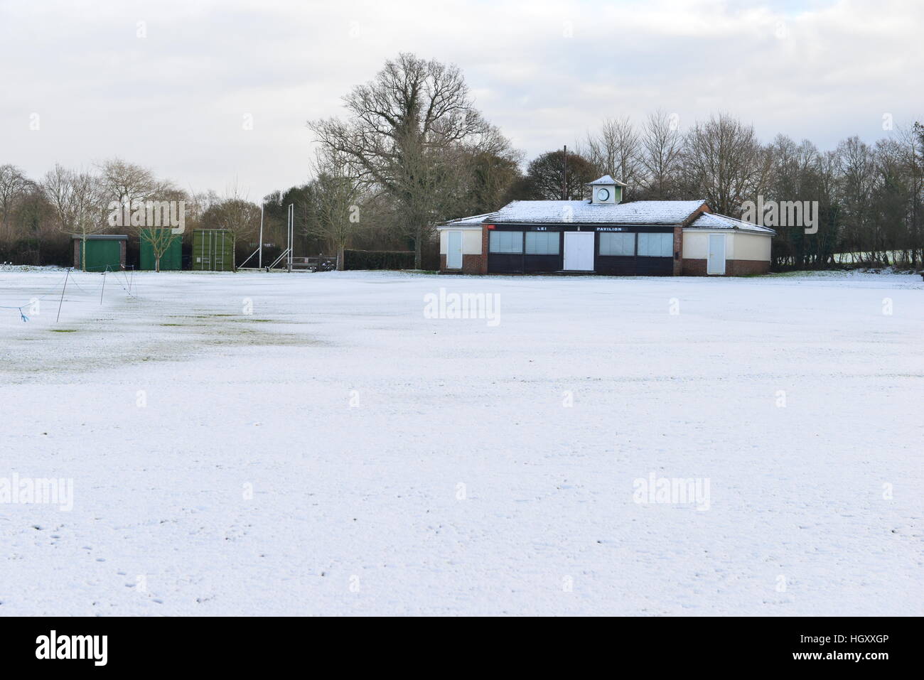 Cricket ground in the snow hi-res stock photography and images - Alamy