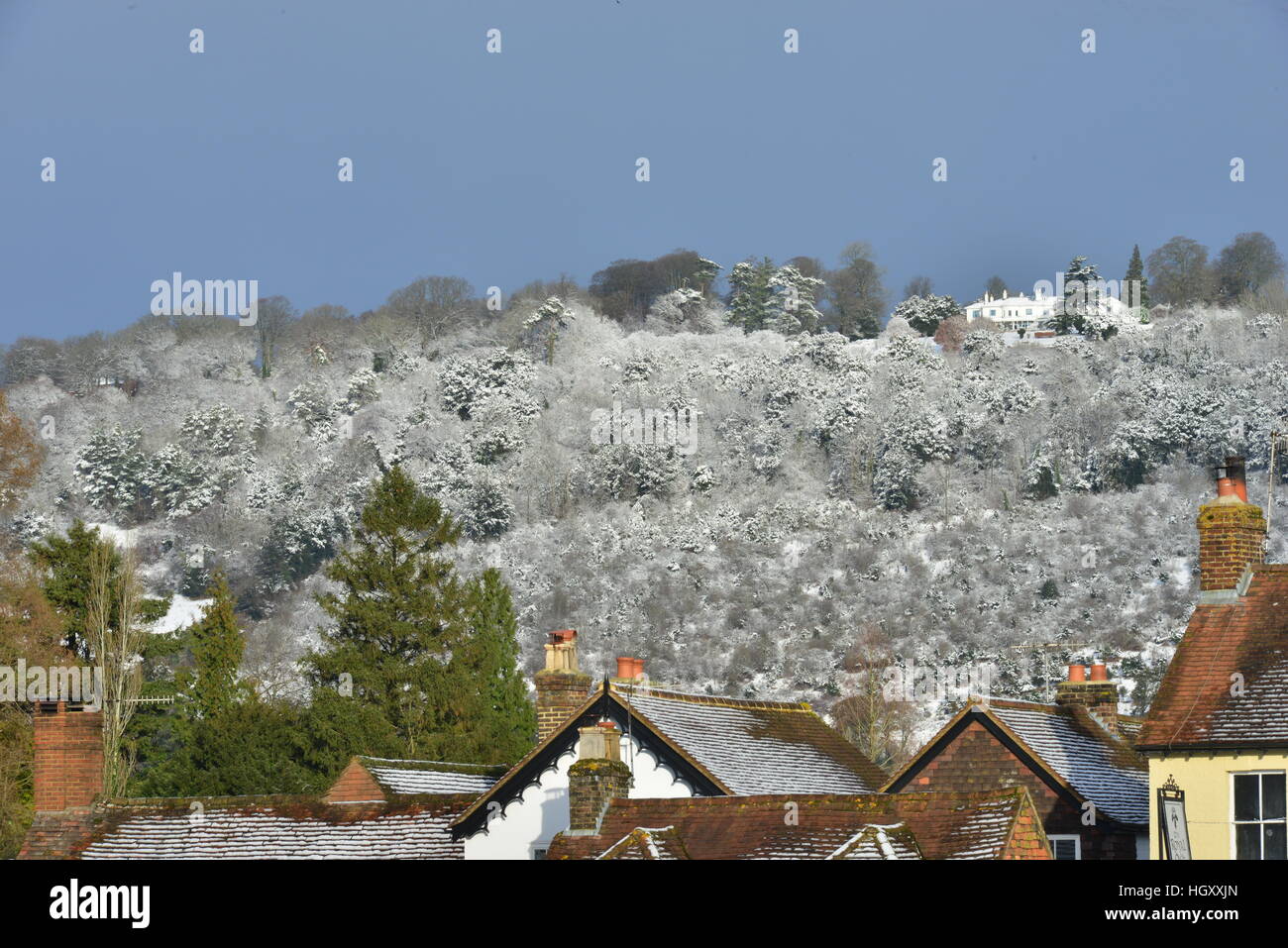 An English Country village in Winter Stock Photo - Alamy