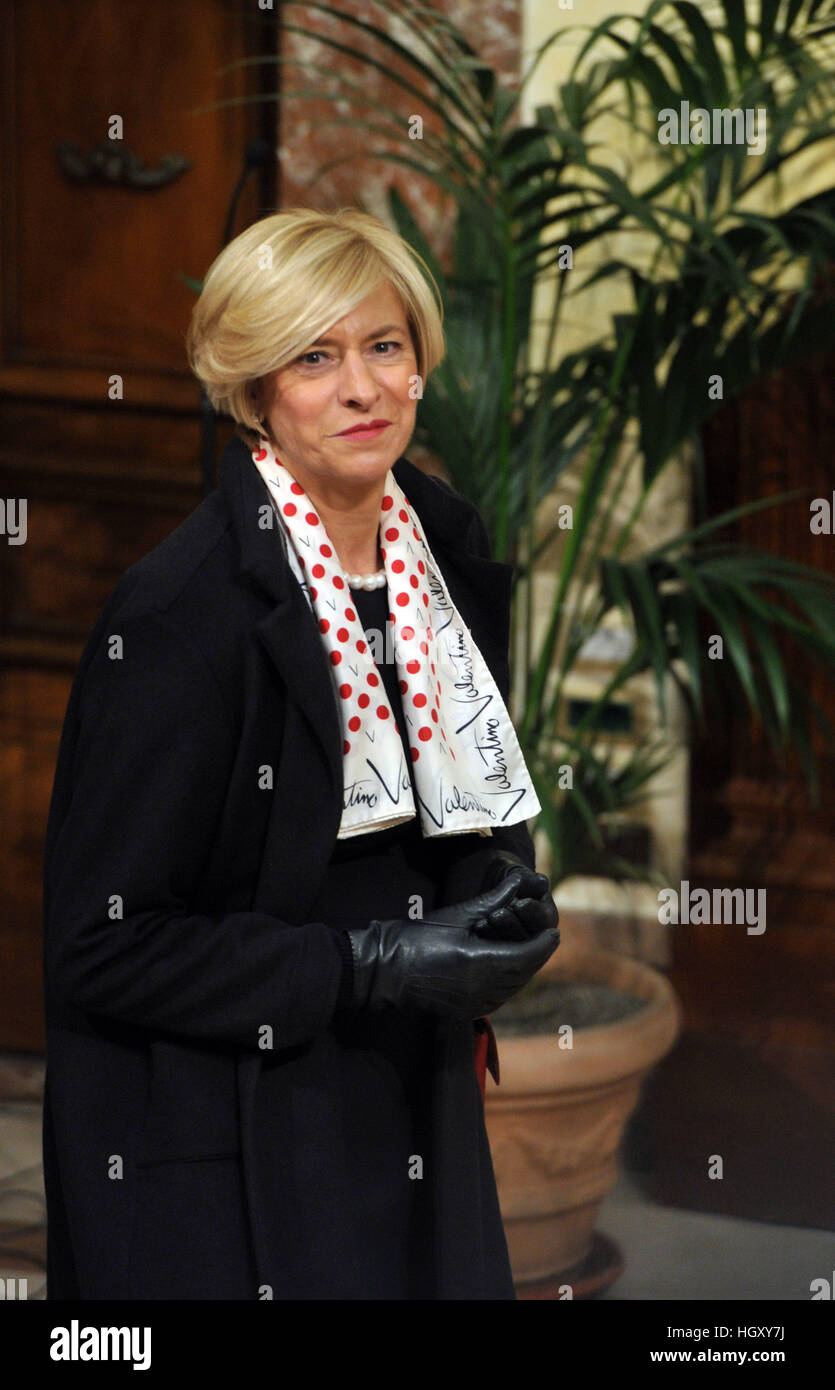 Minister of Defence Roberta Pinotti as the new Government is sworn-in ...