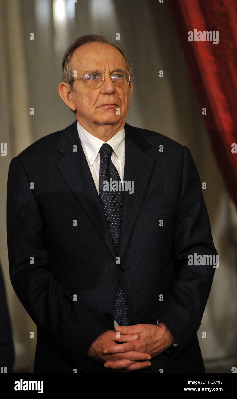 Minister of Economy and Finances Pier Carlo Padoan as the new ...