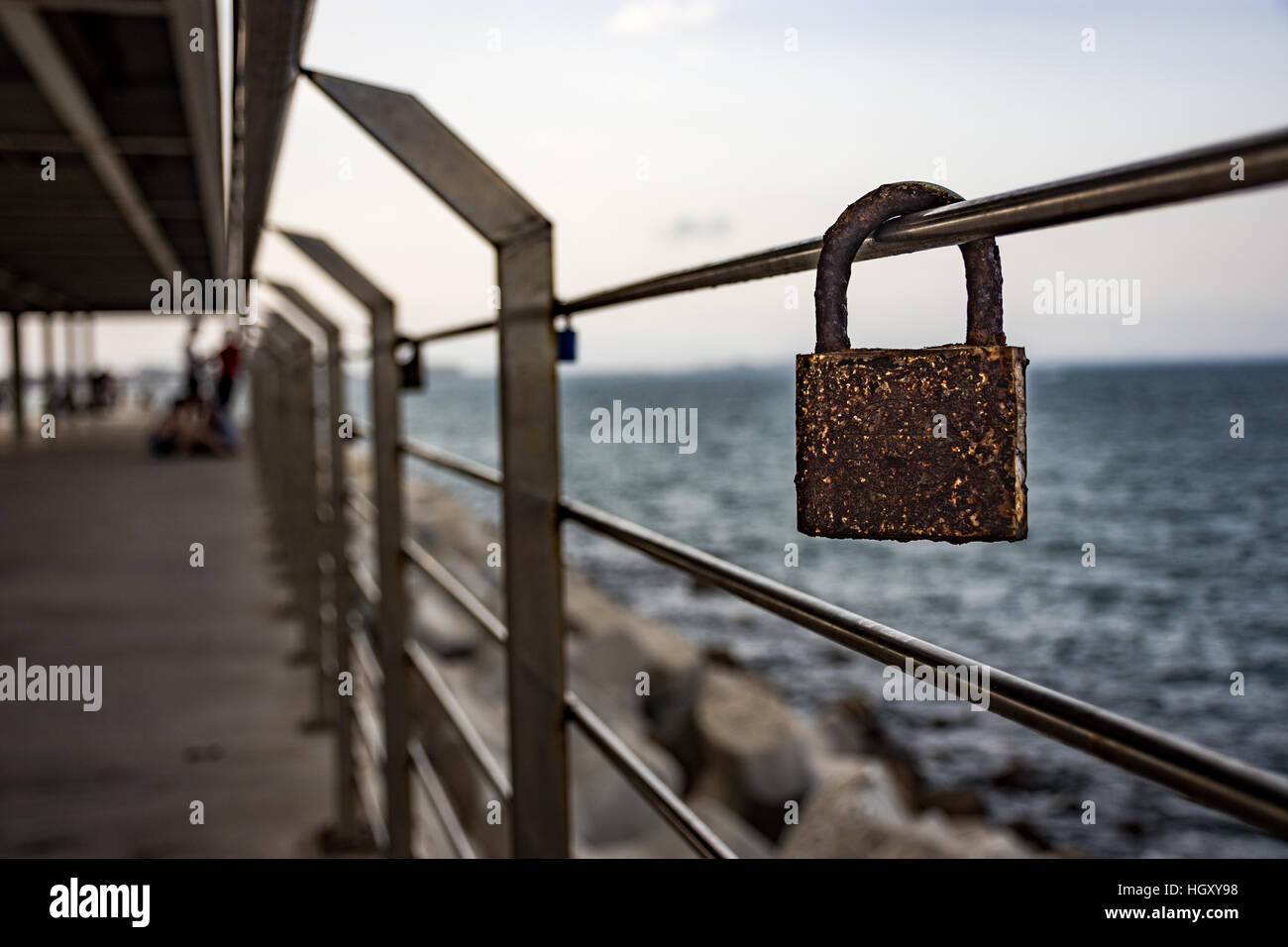 Rusty Old Lock Symbolising love, unity and safety Stock Photo - Alamy
