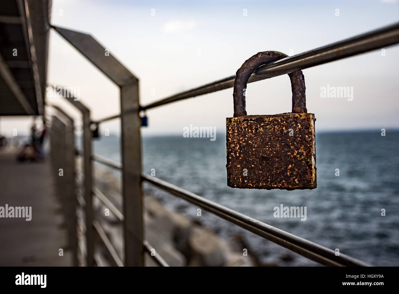 Rusty Old Lock Symbolising love, unity and safety Stock Photo - Alamy