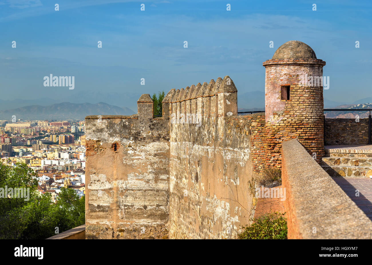 Gibralfaro Castle in Malaga - Andalusia, Spain Stock Photo - Alamy
