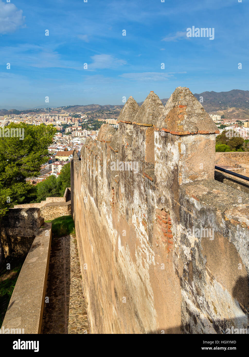 Gibralfaro Castle in Malaga - Andalusia, Spain Stock Photo - Alamy