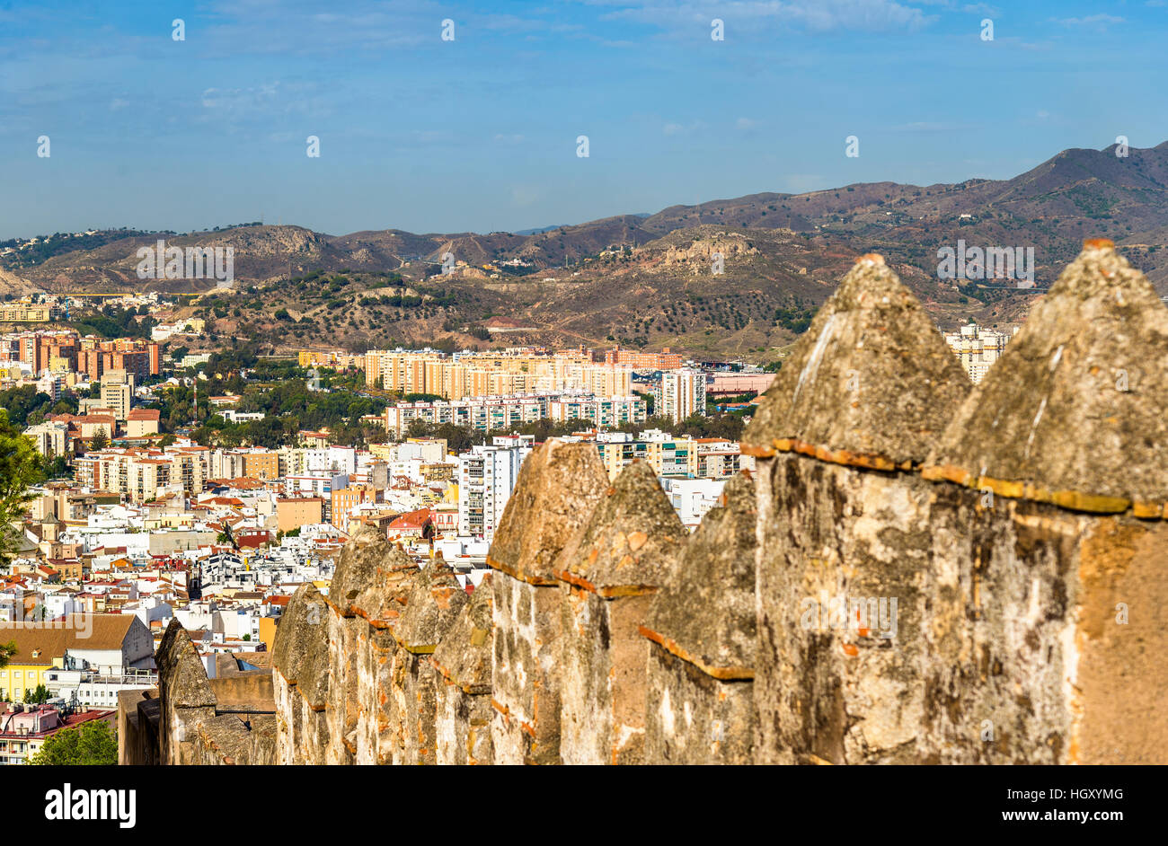 Gibralfaro Castle in Malaga - Andalusia, Spain Stock Photo - Alamy