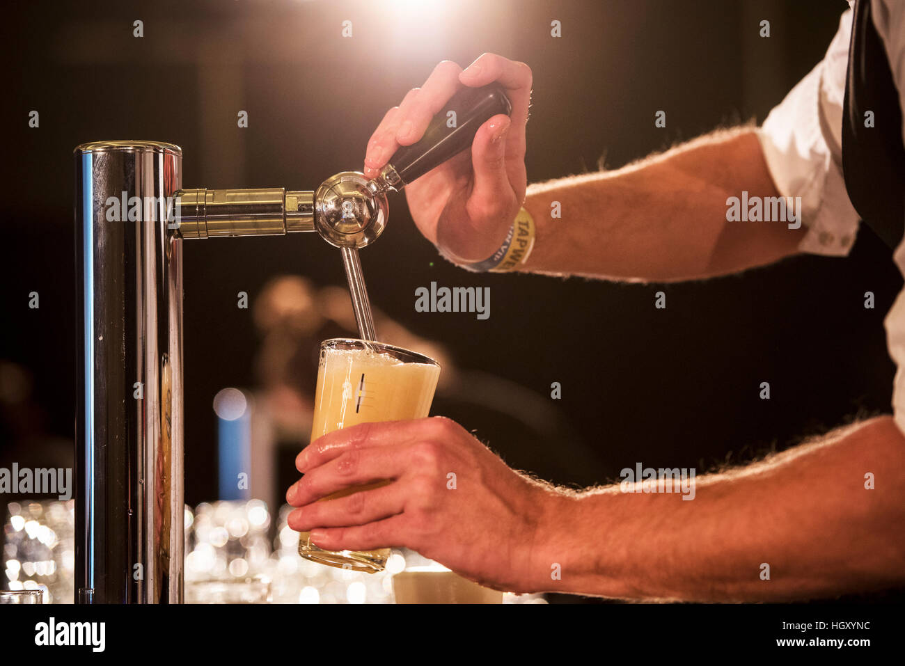Amsterdam. 11-01-2017. Dutch Championship beer tapping Stock Photo - Alamy