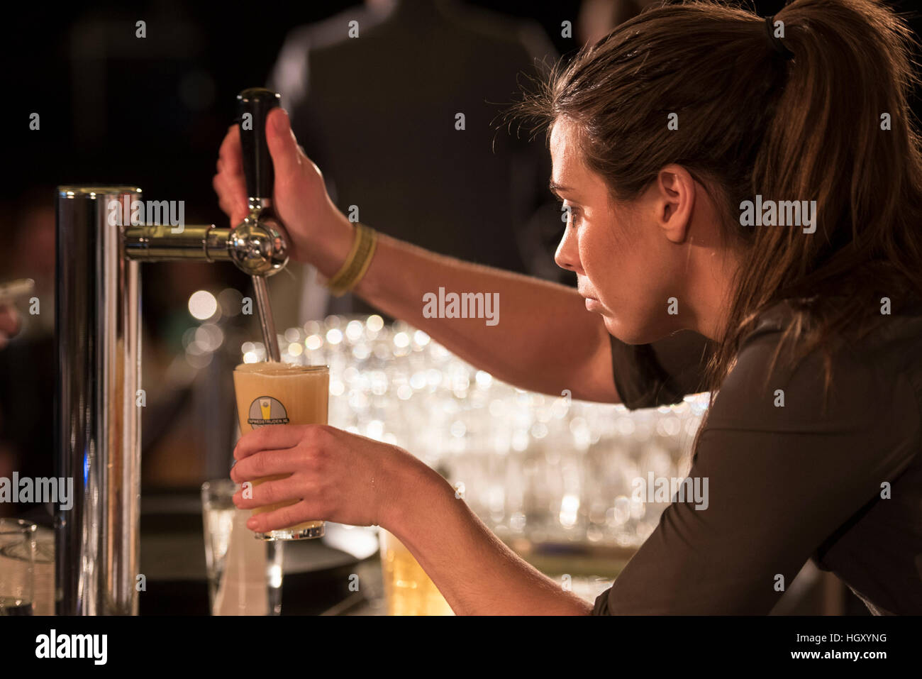 Amsterdam. 11-01-2017. Dutch Championship beer tapping Stock Photo - Alamy