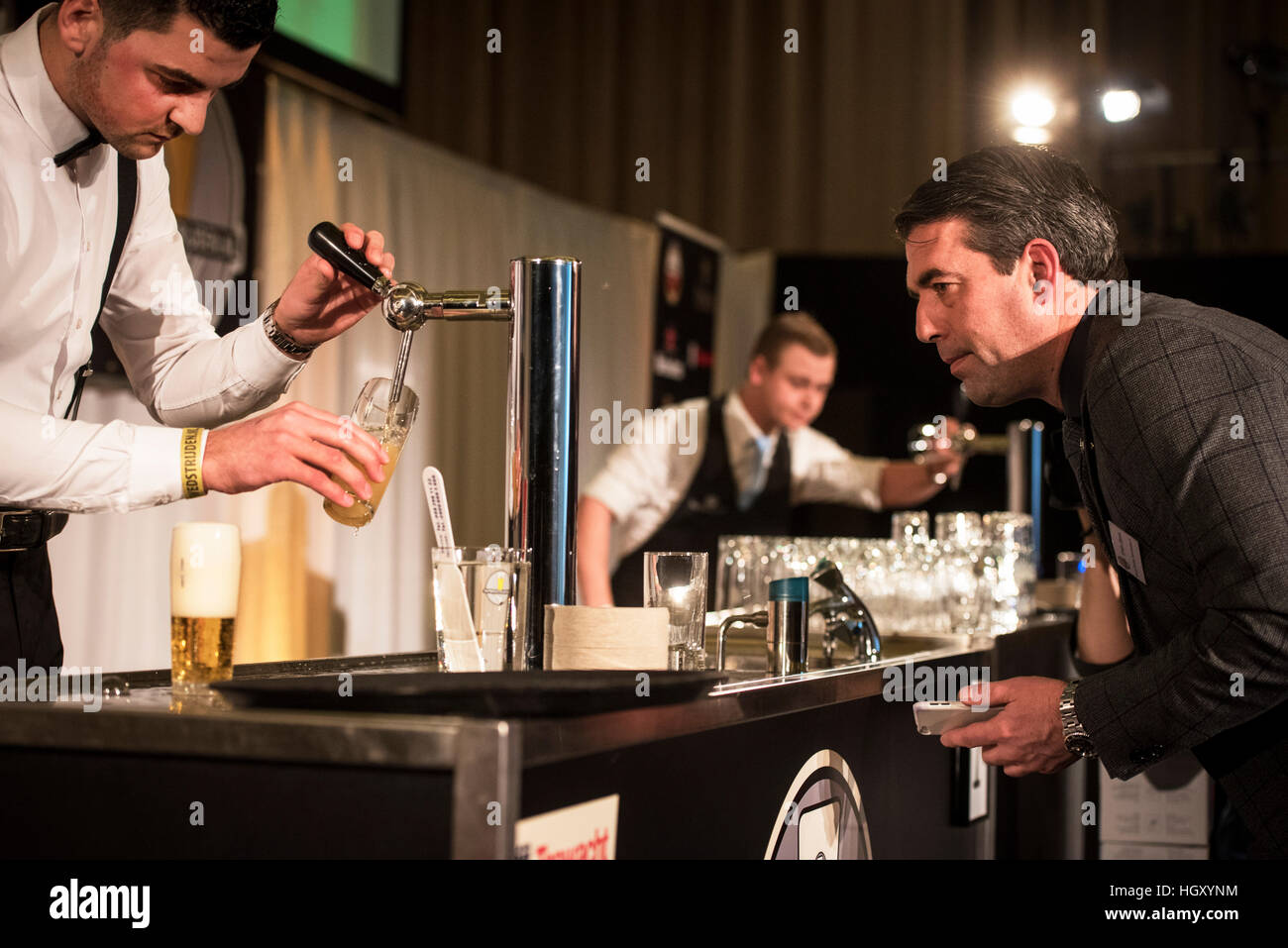 Amsterdam. 11-01-2017. Dutch Championship beer tapping Stock Photo - Alamy