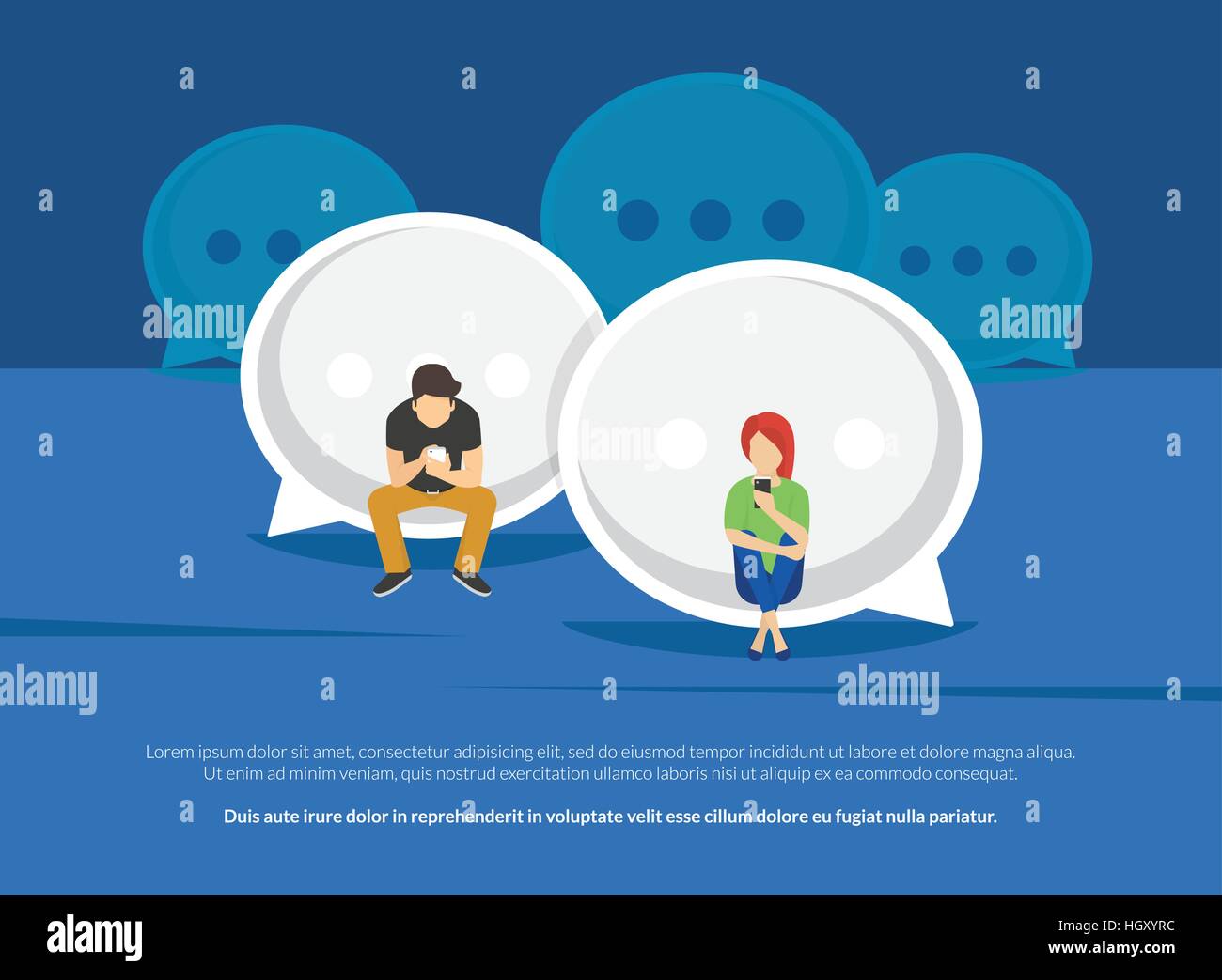 Chat talk addiction concept illustration Stock Vector Image & Art - Alamy