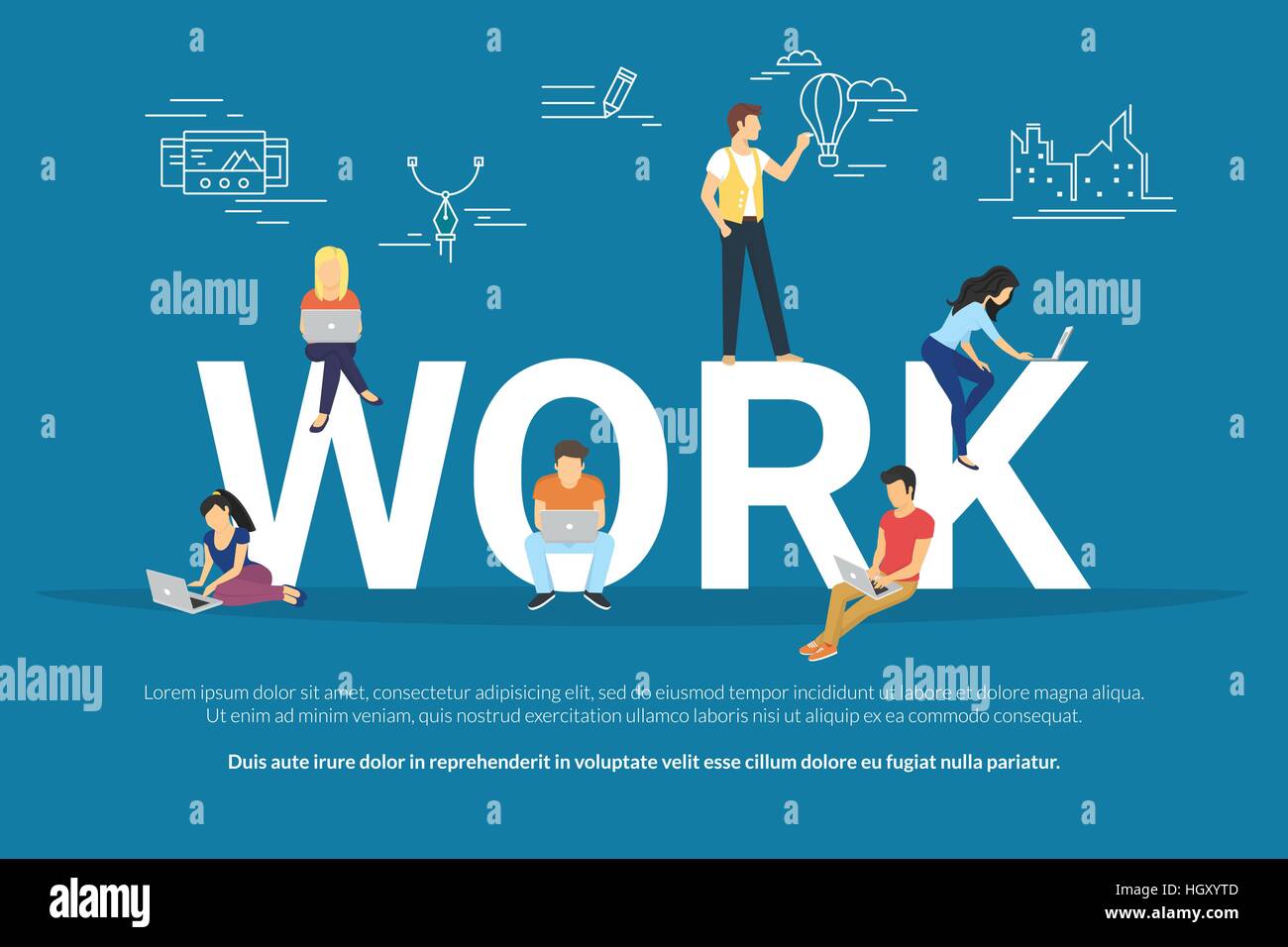 Work concept illustration Stock Vector Image & Art - Alamy