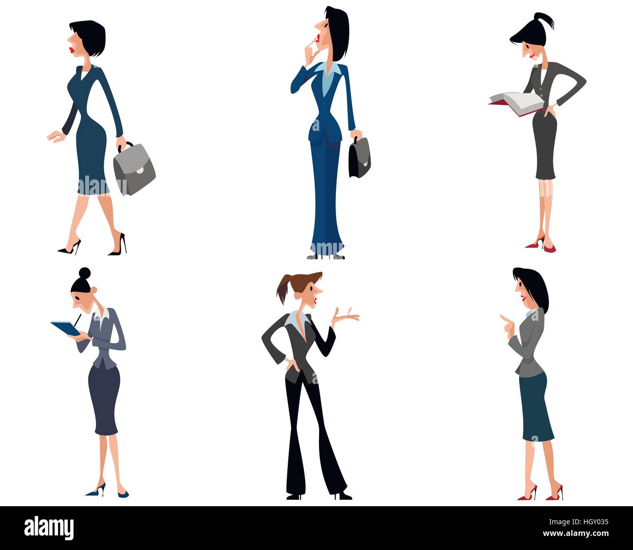 Vector illustration of a six businesswomen set Stock Vector Image & Art ...