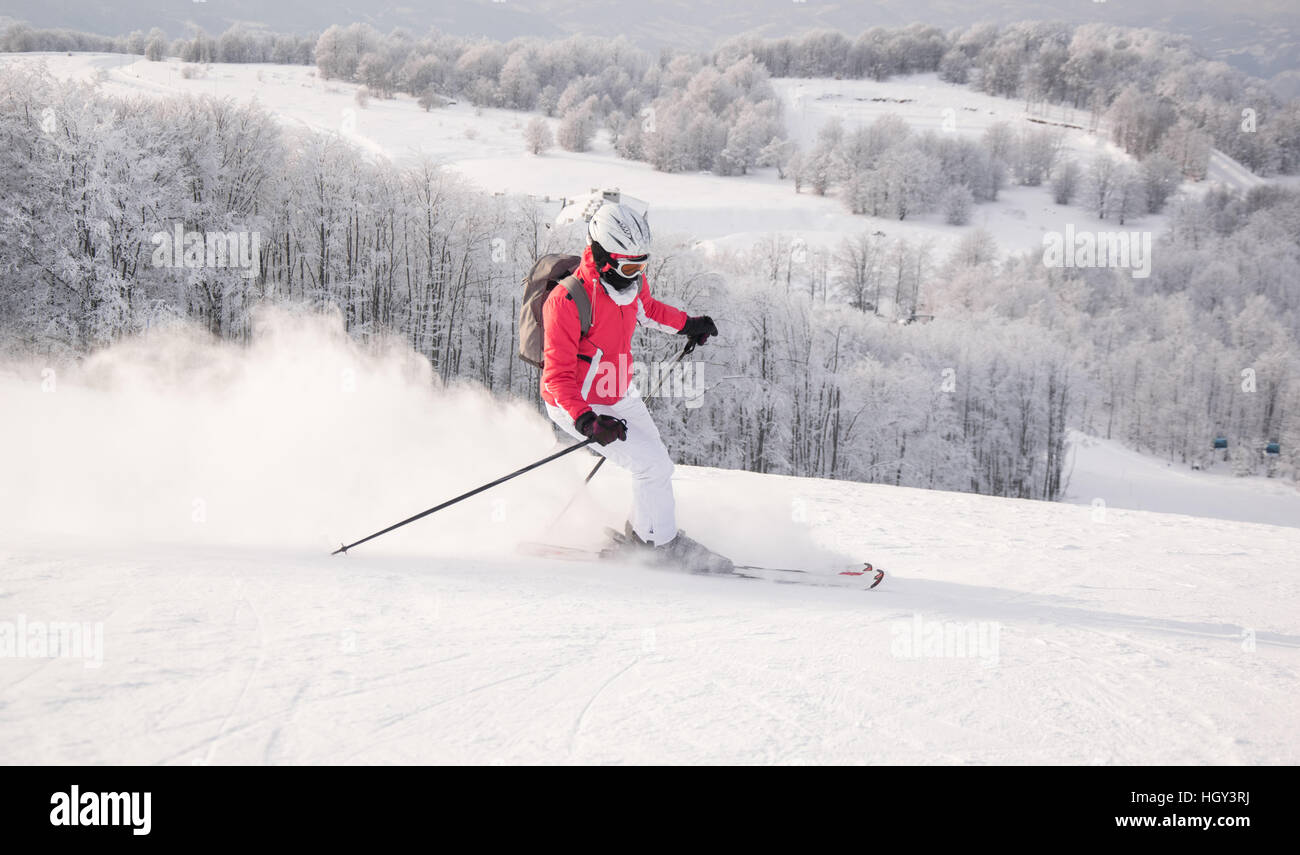 Ski woman slope hi-res stock photography and images - Alamy