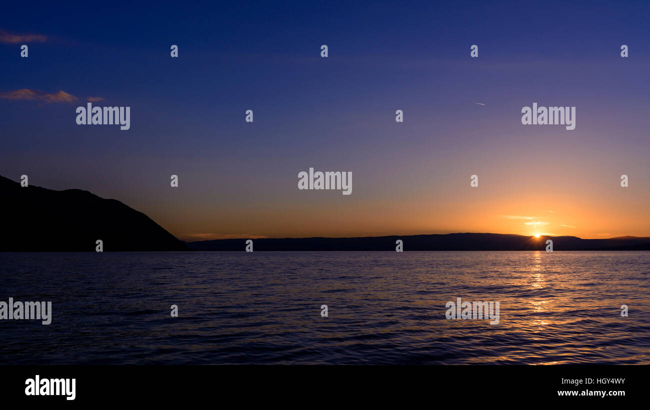 Sunset on Lake Geneva in Switzerland Stock Photo - Alamy