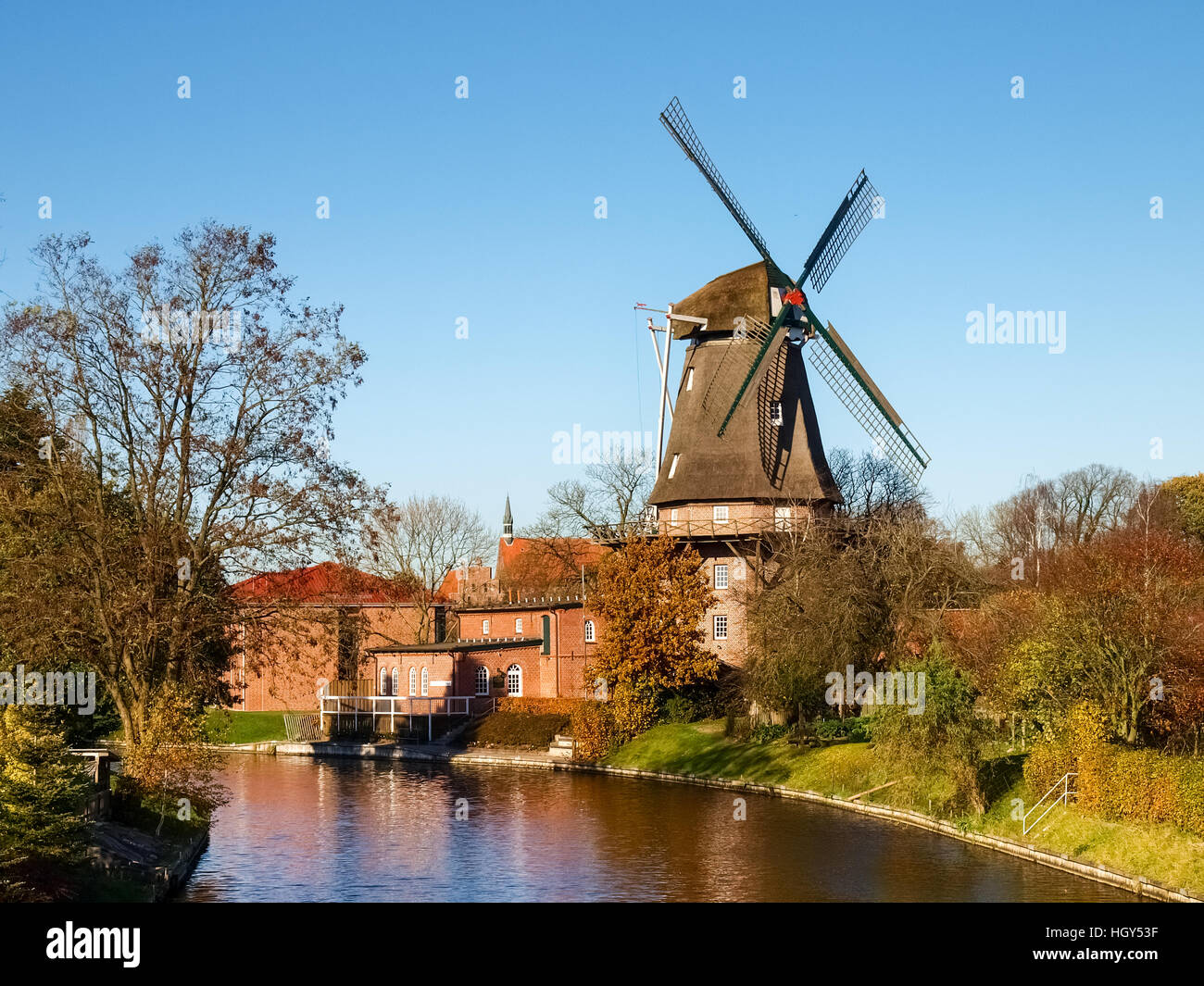 Hinte, Germany - November 4, 2011: The Mill Hinte is the only windmill ...