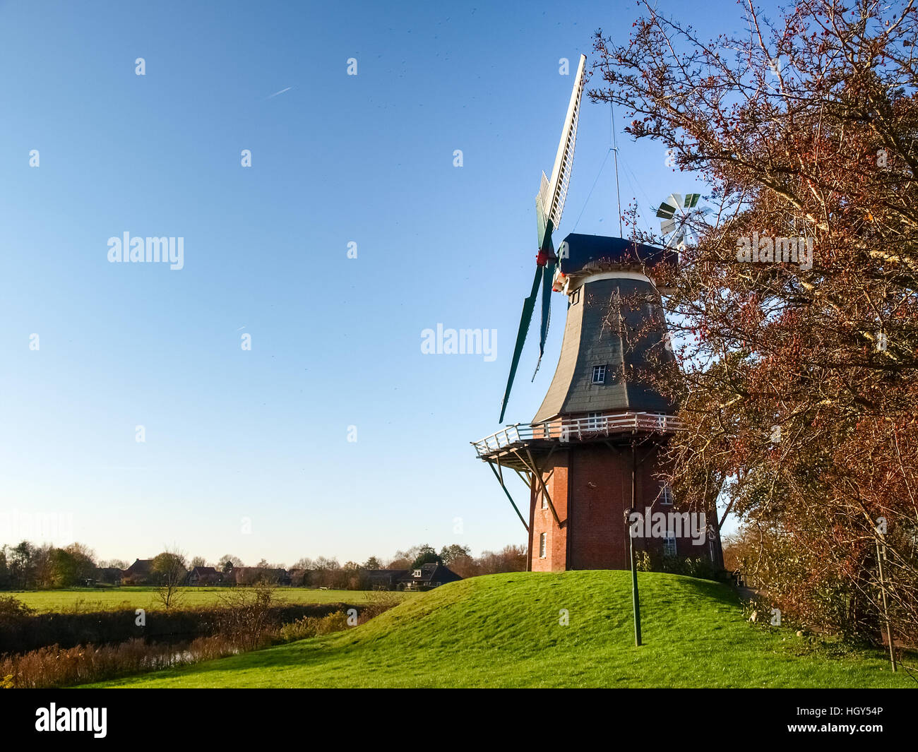 Greetsiel, Germany - November 4, 2011: Traditional Dutch windmills ...