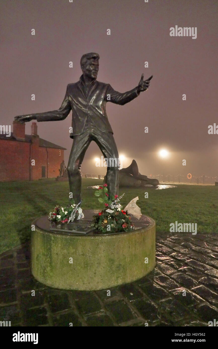 Billy Fury Statue in Fog Stock Photo - Alamy