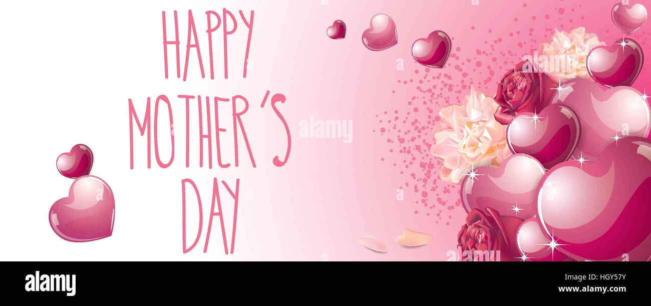 Happy mothers day banner full vector elements Stock Vector Image & Art ...