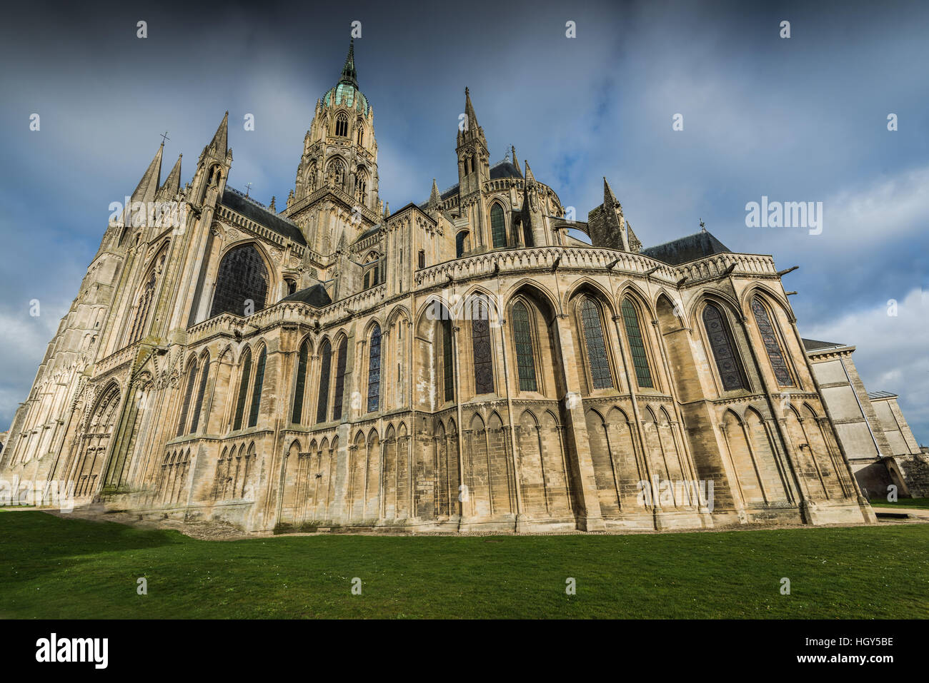 Bayeux medieval Cathedral of Notre Dame, Normandy,France Stock Photo ...