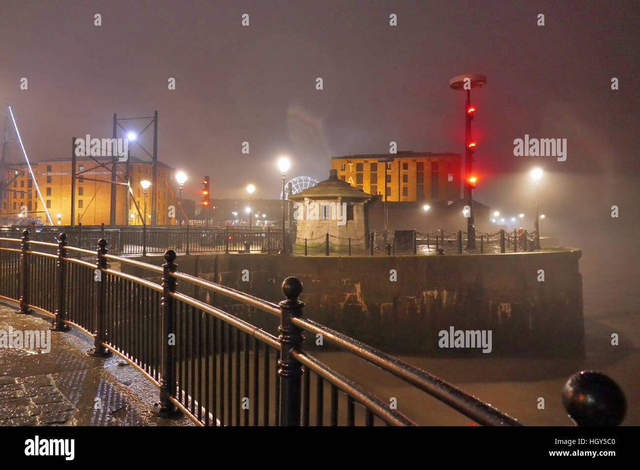 Albert Dock and Quayside Liverpool in Fog Stock Photo - Alamy