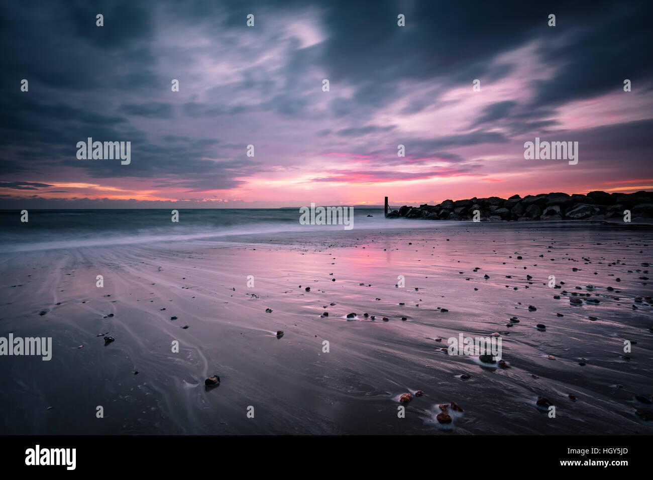 Long exposure sunset in Bournemouth Dorset Stock Photo - Alamy