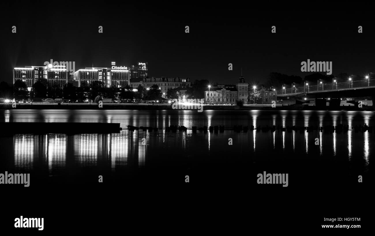 city light reflections over water at the night Stock Photo - Alamy