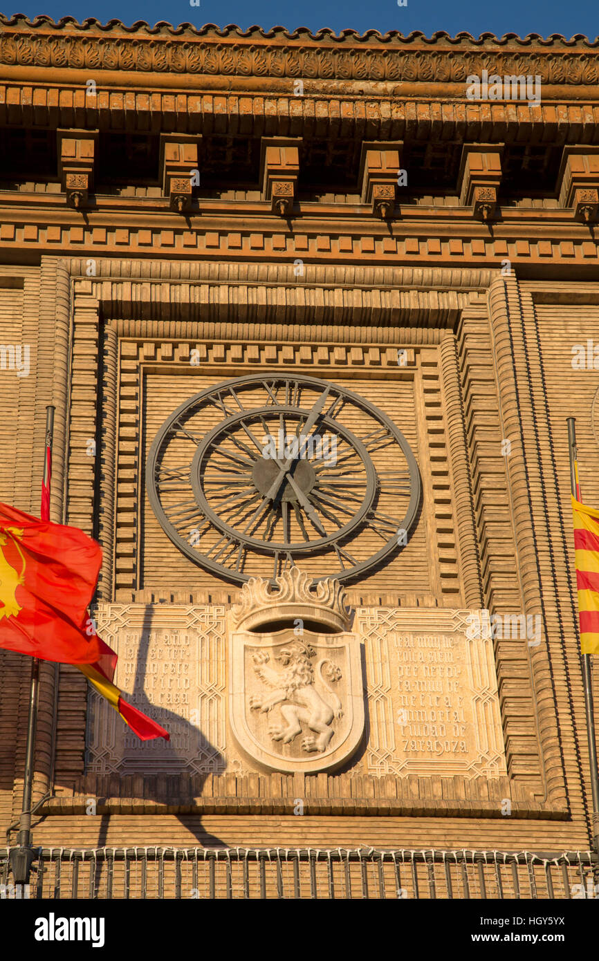 City Hall Clock, Saragossa; Spain Stock Photo - Alamy