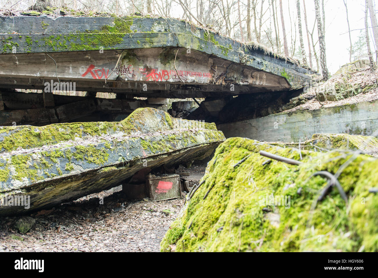 abandoned electro station building in early spring in latvia Stock ...