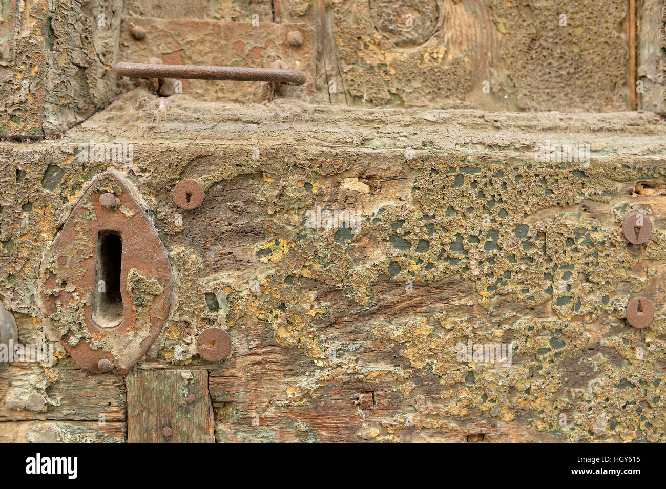Distressed Door and keyhole Florence Italy Stock Photo - Alamy