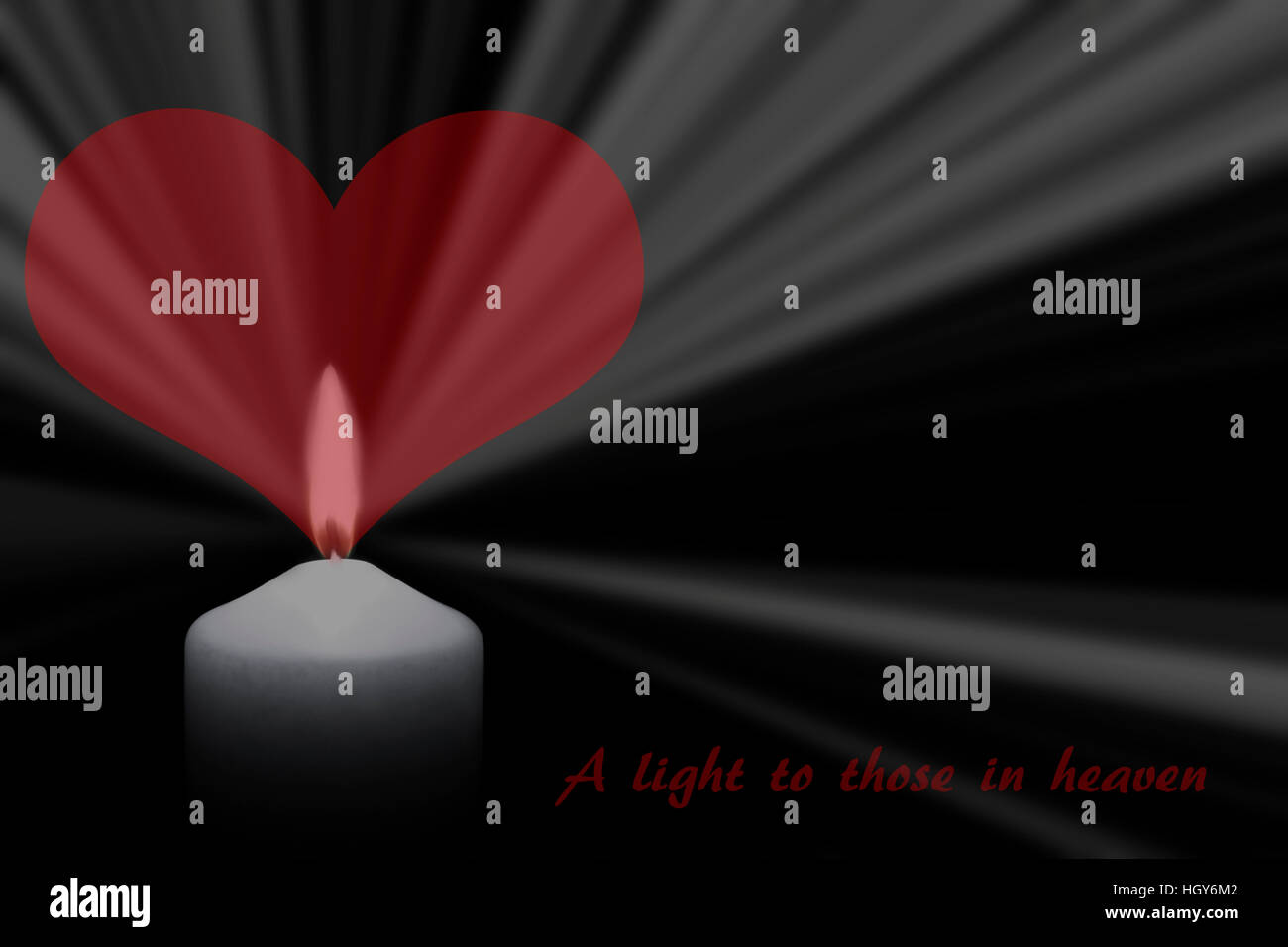 A bright candlelight with a heart Stock Photo - Alamy