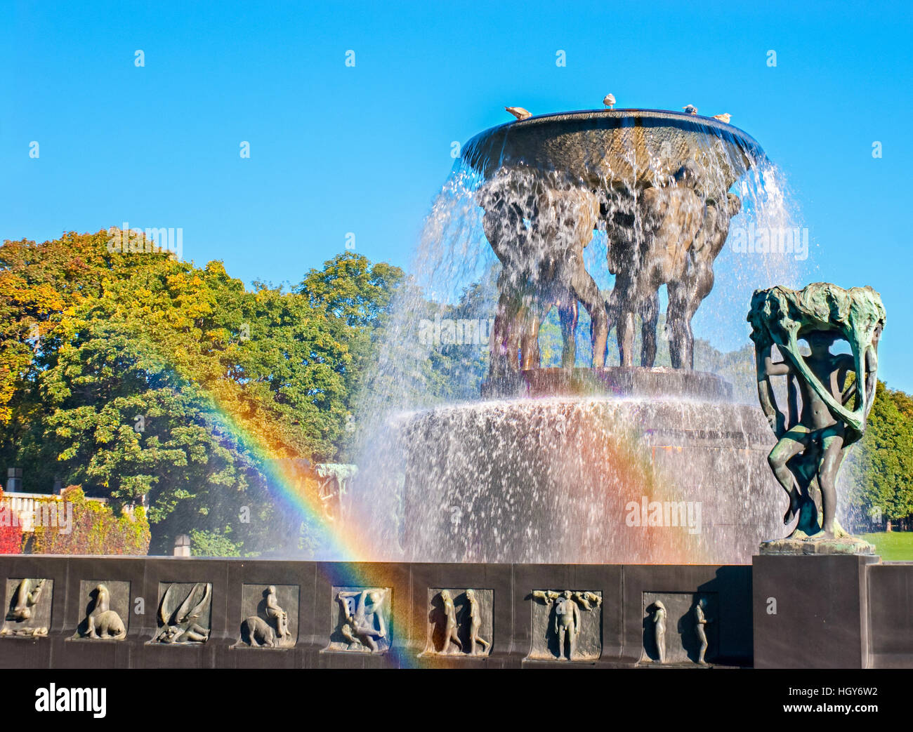 fine sunny weather makes possible to see even two rainbows in a ...