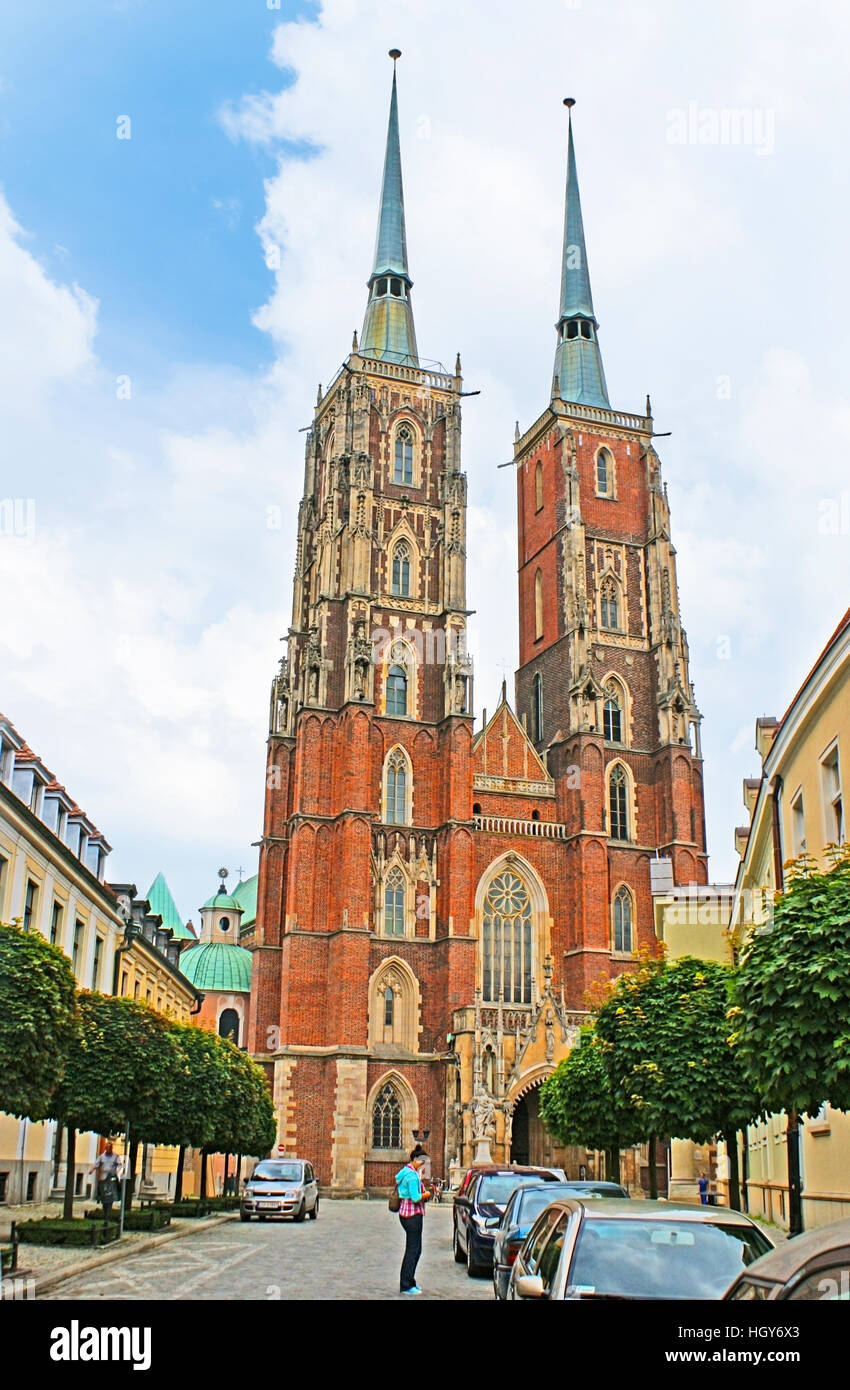The narrow Katedralna street leads to the Cathedral of St. John the Baptist, located on Ostrow ...