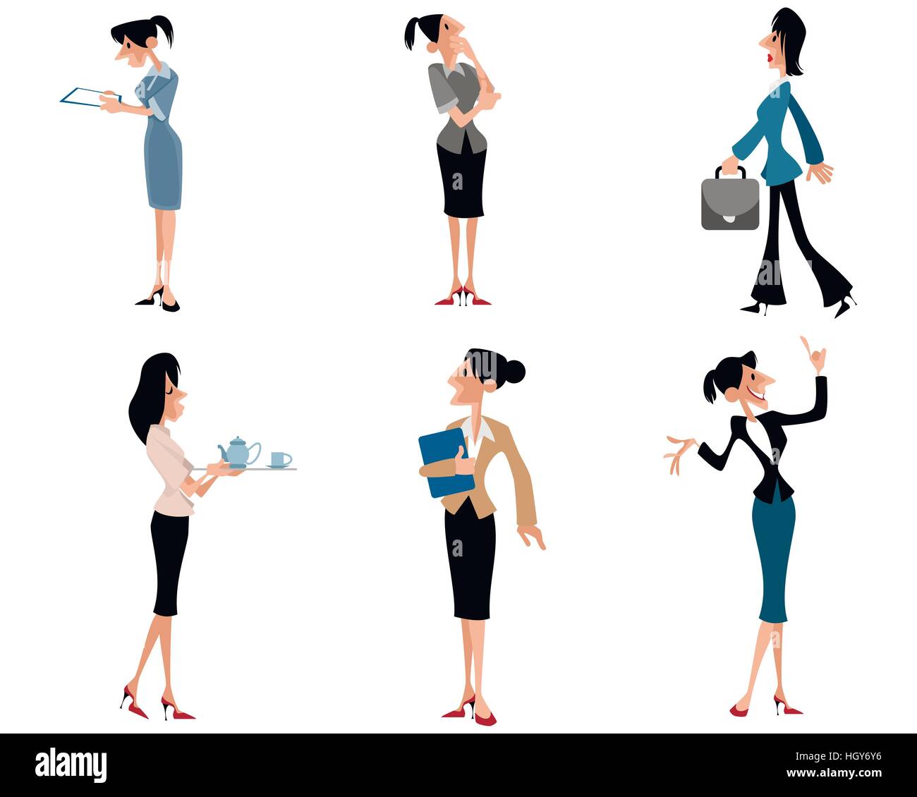 Vector illustration of a six businesswomen set Stock Vector Image & Art ...