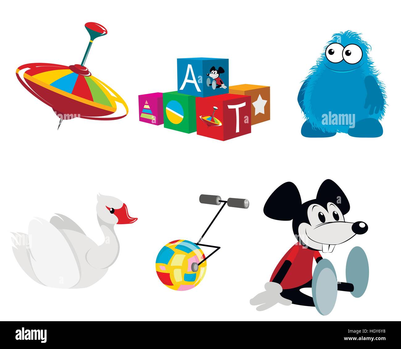 Vector illustration of a six toys set Stock Vector Image & Art - Alamy