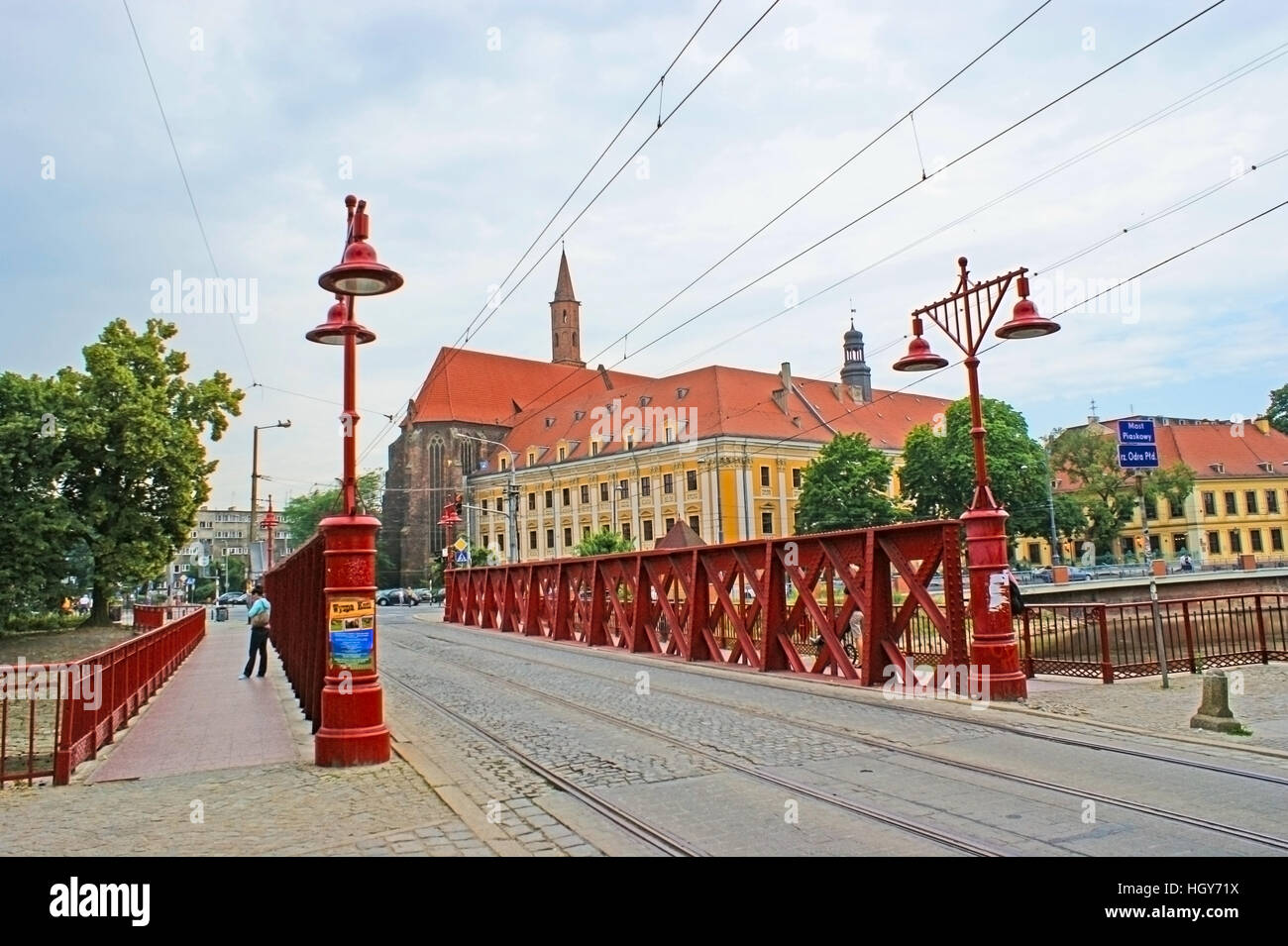 The Piaskowy (Sand)bridge connects the Sand Island (Wyspa Piasek) with ...