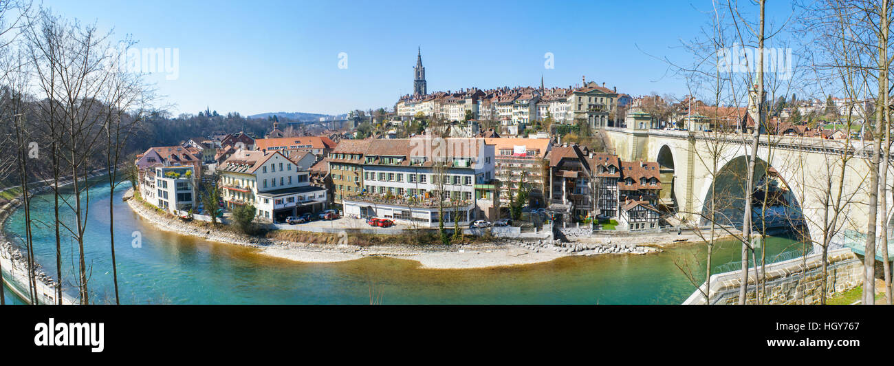 The city of Bern was originally built on a hilly peninsula surrounded ...