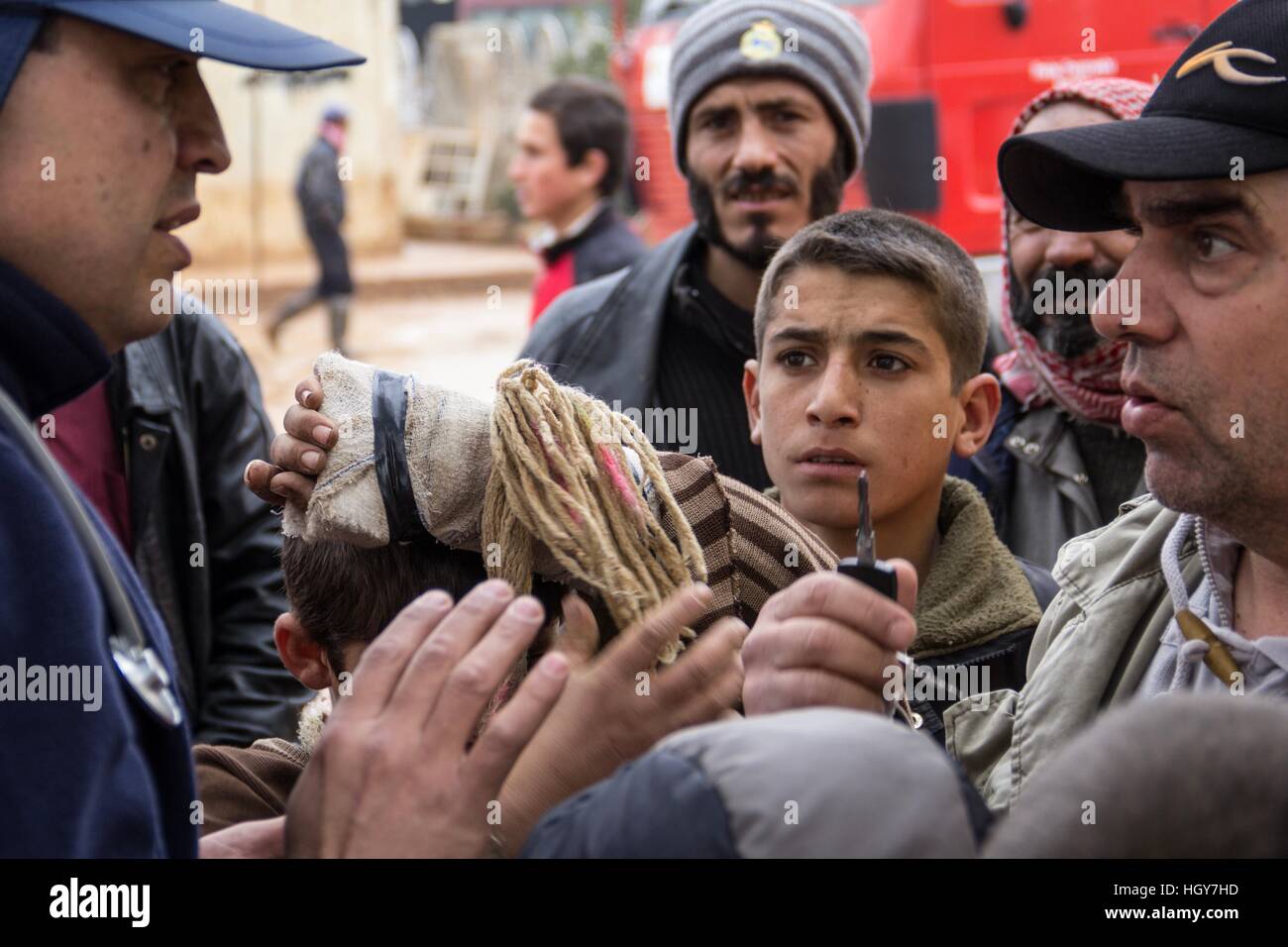 Azaz, Syria - January 29, 2014. Syrian refugee camp near the village ...