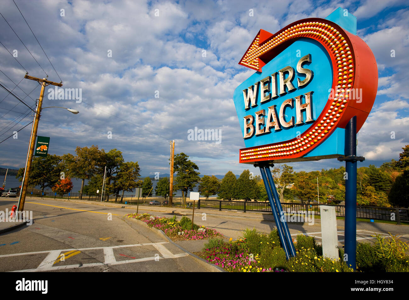 Weirs beach sign hi-res stock photography and images - Alamy