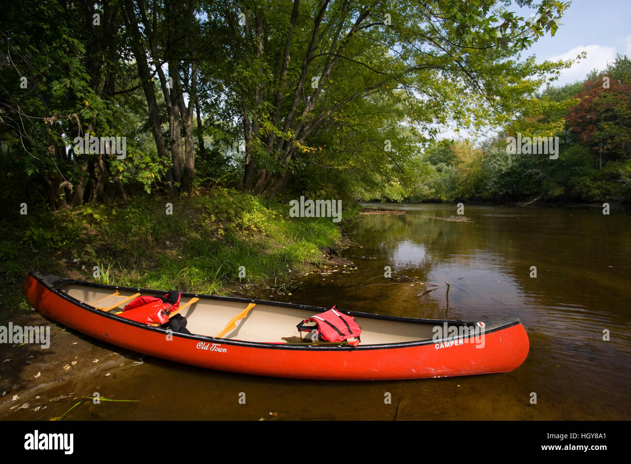 A canoe in the Ashuelot River in Keene, New Hampshire Stock Photo - Alamy